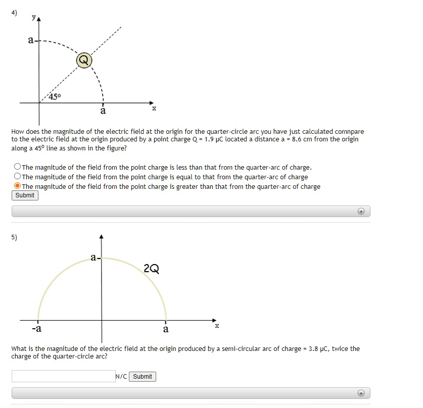 SOLVED: How does the magnitude of the electric field at the origin for ...