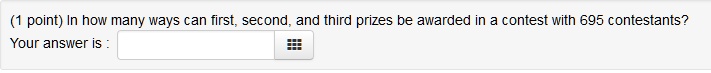 SOLVED: point) In how many ways can first, second, and third prizes be ...