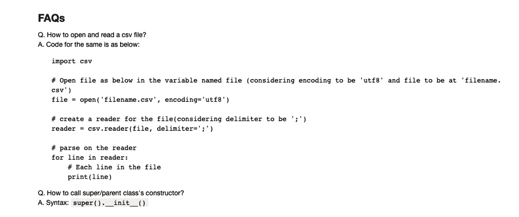 Video Solution Faqs How To Open And Read Csv File Code For The Same Is Below Import Csv Open