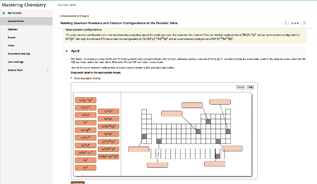 SOLVED: 'what are the outer electron configurations for the elements shown in the periodic table ...