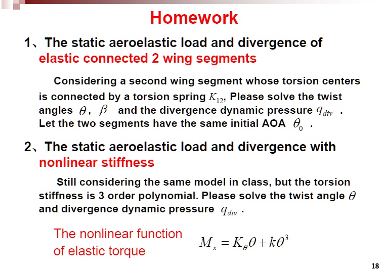 SOLVED: The static aeroelastic load and divergence of elastic connected ...