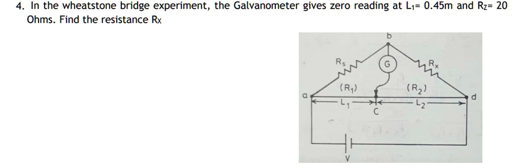 SOLVED:In the wheatstone bridge experiment, the Galvanometer gives zero ...