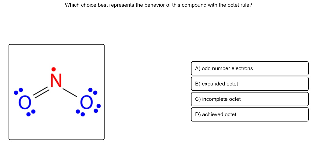 SOLVED: Which choice best represents the behavior of this compound with ...