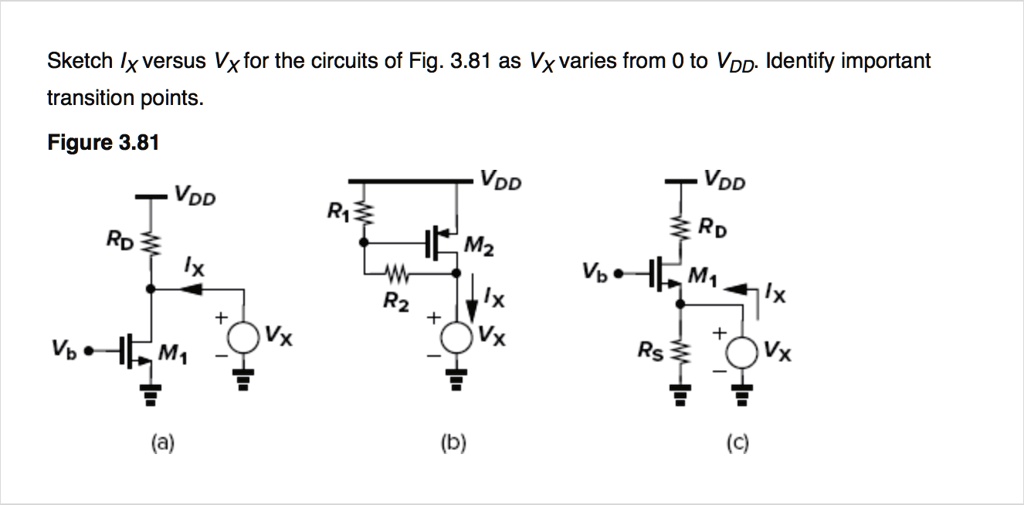 Sketch Ix Versus Vxfor The Circuits Of Fig 381 As Vx Varies From 0 To Vpd Identify Important 