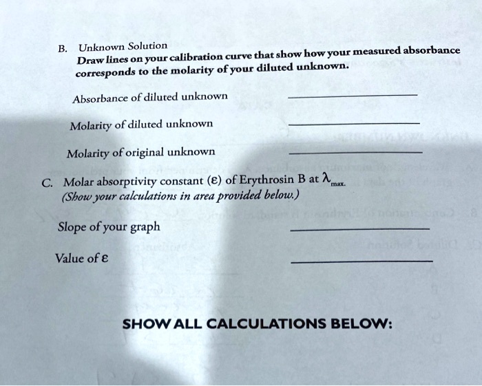 SOLVED: Unknown Solution: How to Measure Absorbance and Determine ...