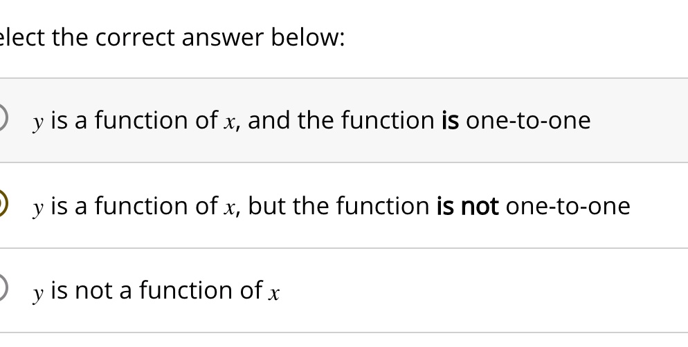 SOLVED: lect the correct answer below: y is a function of x, and the ...