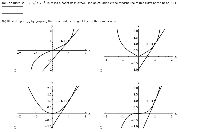 SOLVED: (a) The curve The curve y = x^2 - x^2 is called a bullet-nose ...