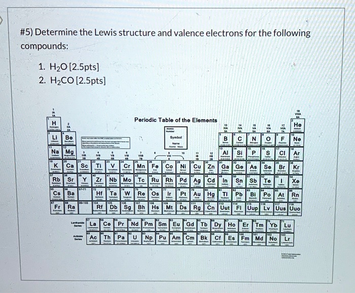 SOLVED: Determine the Lewis structure and valence electrons for the ... SOLVED: Determine the Lewis structure and valence electrons for the ...