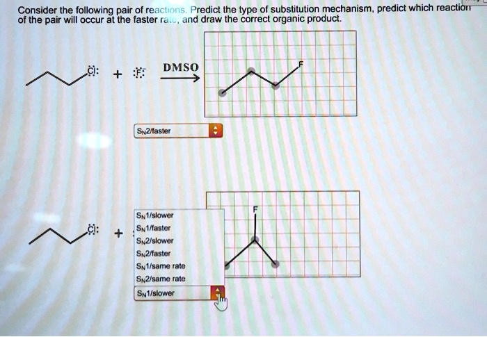 SOLVED:Consider the following pair of reactions. Predict the type of substitution mechanism ...