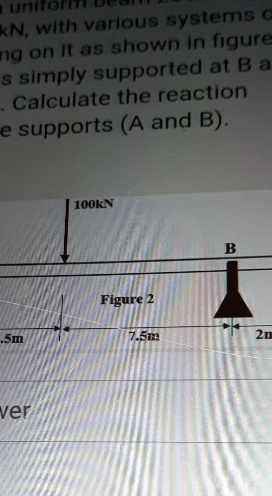 SOLVED: Consider a uniform beam 20 m long of weight 70 kN, with various systems of forces acting ...
