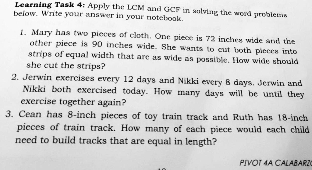 Gcf And Lcm Word Problems