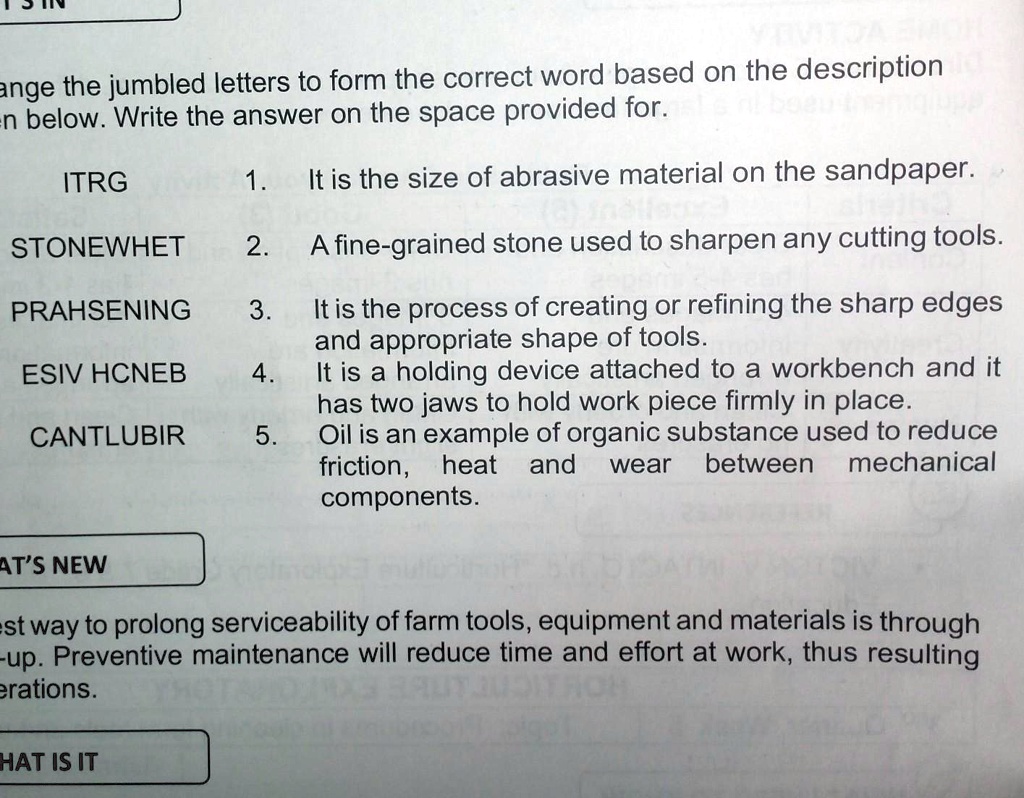 SOLVED: "Directions: Arrange the jumbled letters to form the correct ...