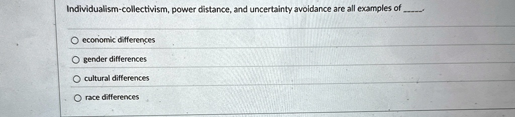 individualism collectivism power distance and uncertainty avoidance are ...