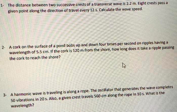SOLVED: The distance between two successive crests of a transverse wave ...