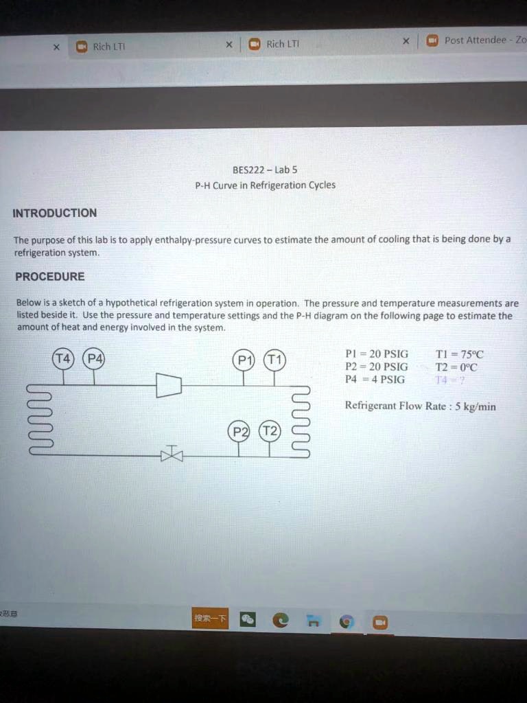 Rich LTI RichLTI Post AttendeeZo BES222-Lab5 P-H Curve in Refrigeration ...