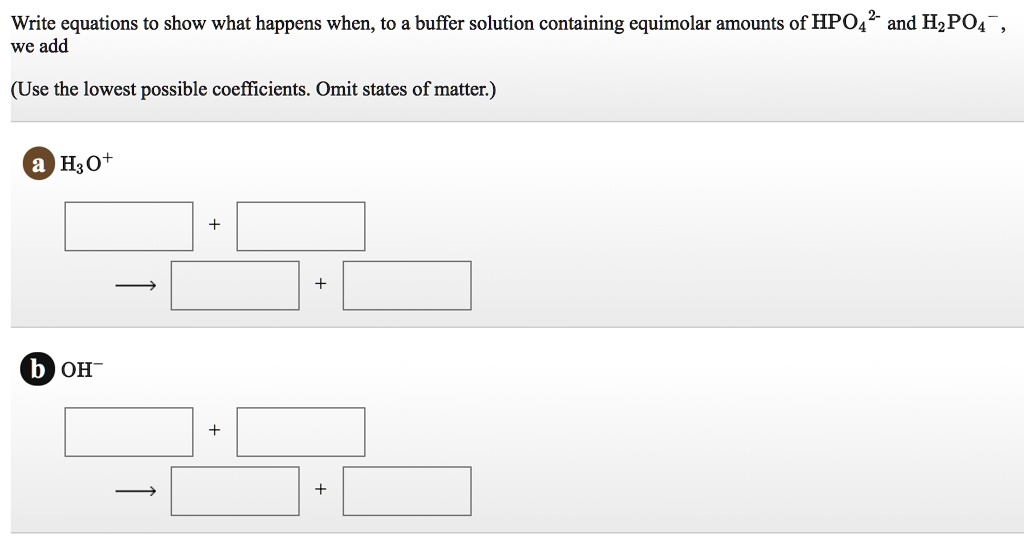 Write equations to show what happens when to a buffer...