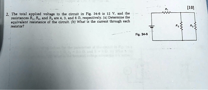 SOLVED: The total applied voltage to the circuit in Fig: 34-6 is 12V ...