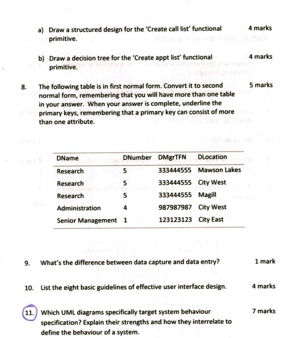 SOLVED: a) Draw a structured design for the 'Create call list ...