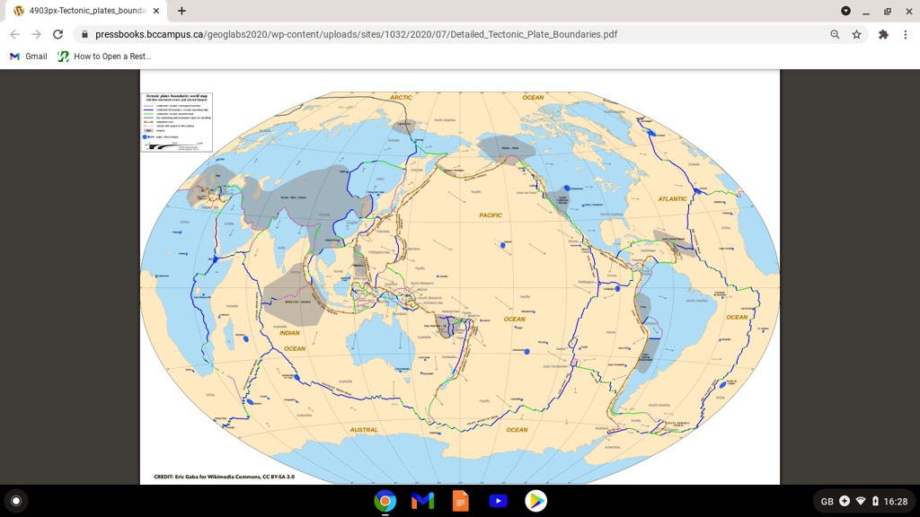 figure 151 is a map showing the major plate boundaries found on earth ...