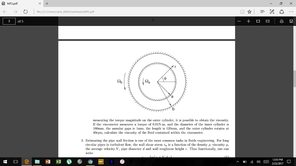 measuring the torque magnitude on the outer cylinder, it is possible to ...