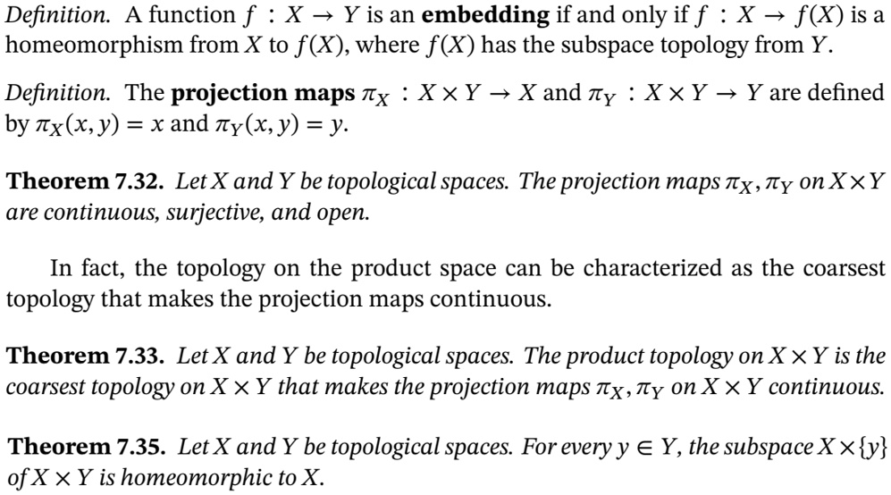Solved Definition A Function F X Y Is An Embedding If And Only If F X F X Is A Homeomorphism
