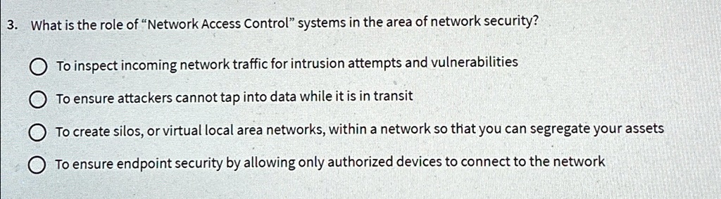 3. What is the role of "Network Access Control" systems in the area of ...