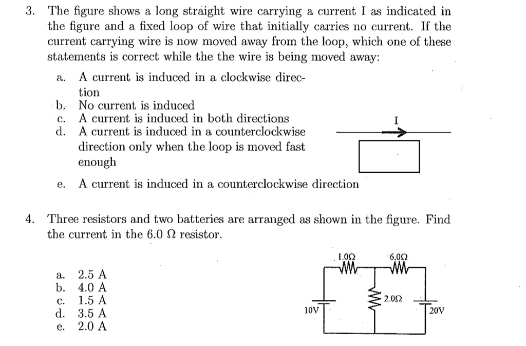 SOLVED: The figure shows a long straight wire carrying a current as indicated in the figure and ...