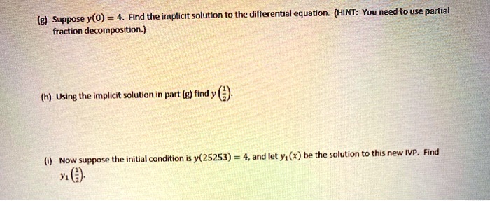 SOLVED:Find the implicit solution to the differential equation (HINT ...
