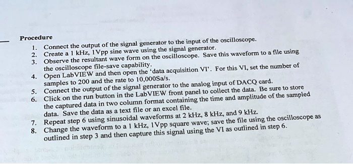 Solved Use Matlab To Perform Fft Analysis On The Waveforms Captured In The Procedure Please 0902