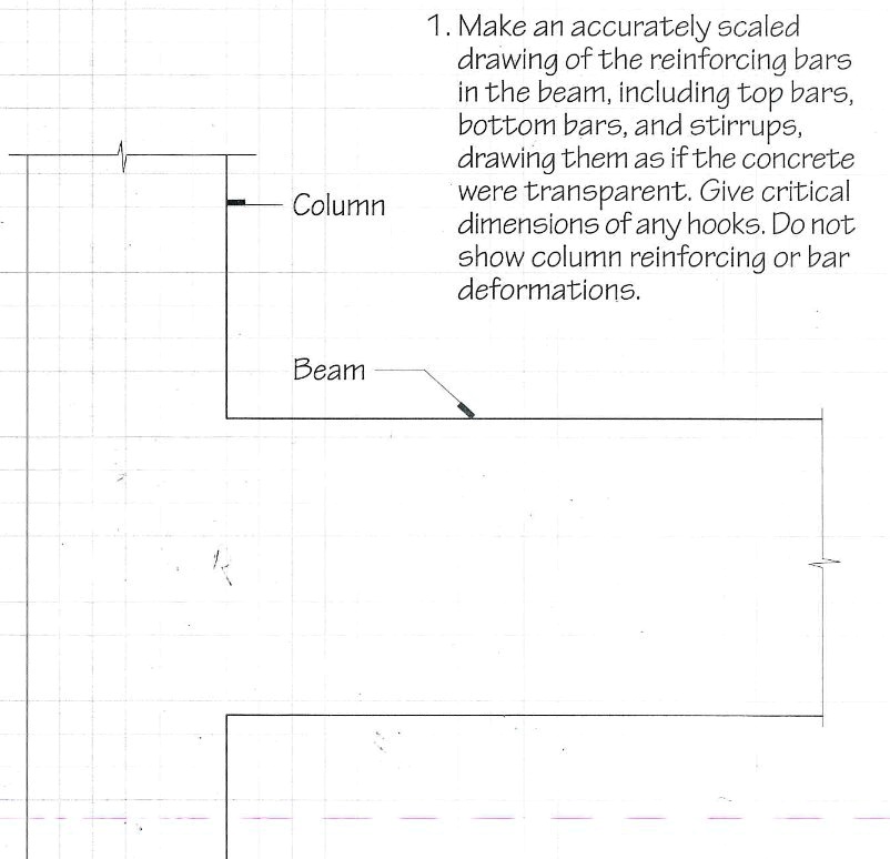 1 make an accurately scaled drawing ofthe reinforcing bars in the beam ...
