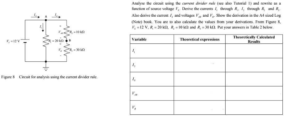 SOLVED: Analyze the circuit using the current divider rule (see also Tutorial 1) and rewrite it ...