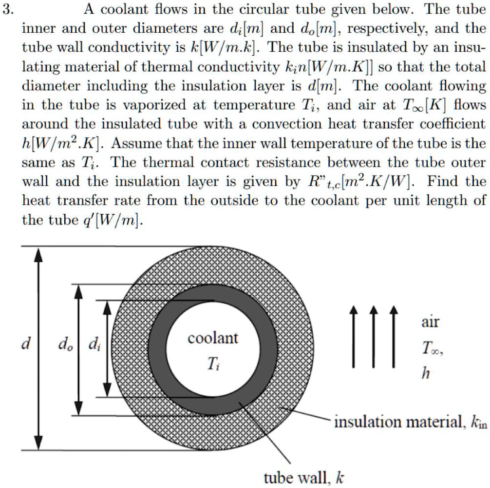 SOLVED: A coolant flows in the circular tube given below. The tube ...