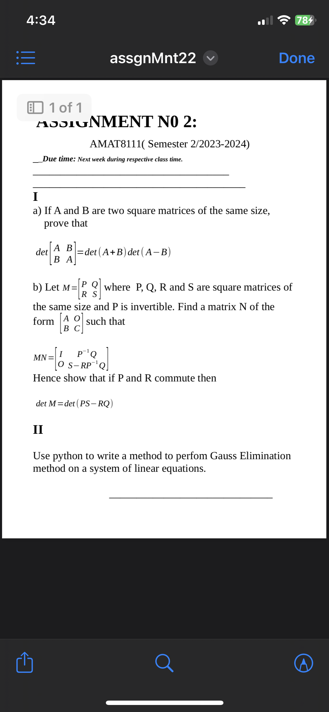 4 34 784 assgnmnt22 done 1 of 1 ooiunment n0 2 amat8111 semester 22023 2024 due time next week ...