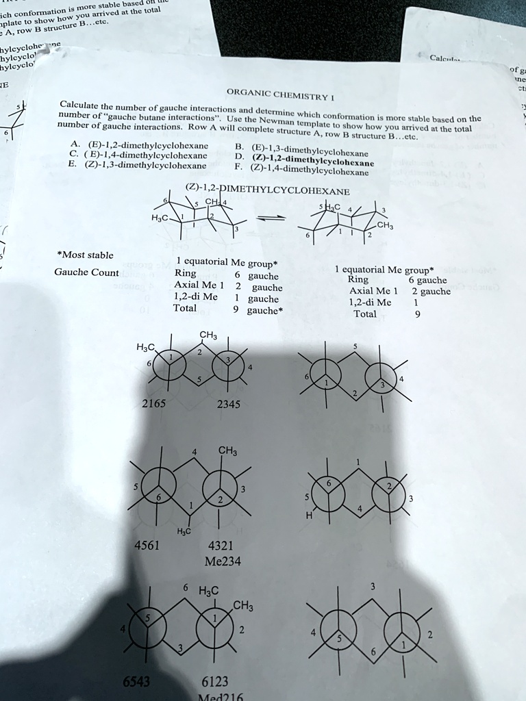 'calculate the number of gauche interactions and determine which ...