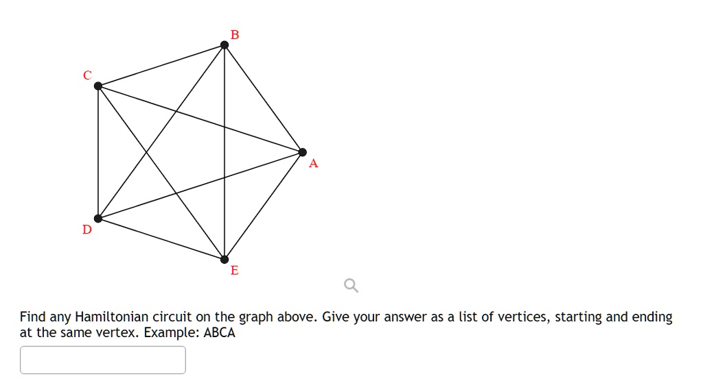 find any hamiltonian circuit on the graph above give your answer as a ...