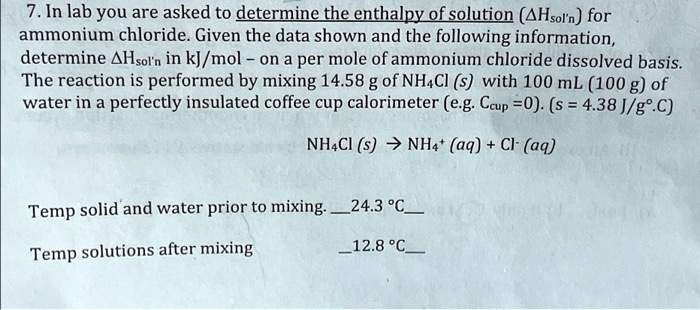 SOLVED: Given the data shown and the following information, determine ...