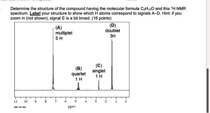 determine the structure of the compound having the molecular formula c ...