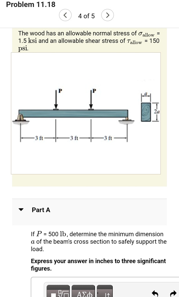 the wood has an allowable normal stress of sigmaallow 15 ksi and an allowable shear stress of ...