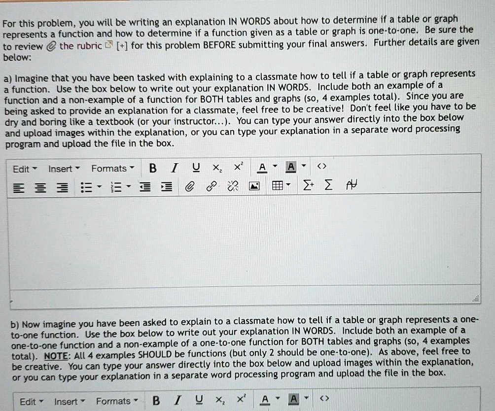 SOLVED:For this problem, you will be writing an explanation IN WORDS ...