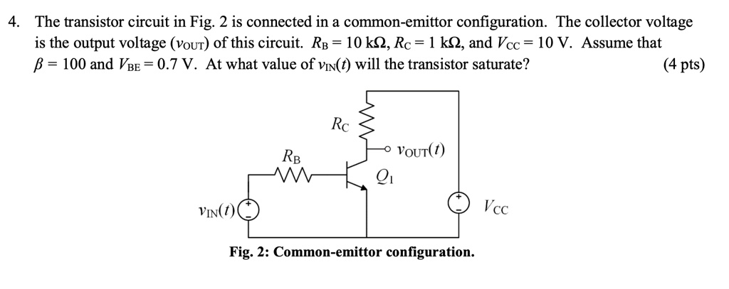 The transistor circuit in Fig: 2 is connected in a common-emitter ...