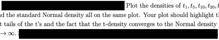 SOLVED: Plot the densities of t1,t5,t10,+20, d the standard Normal ... SOLVED: Plot the densities of t1,t5,t10,+20, d the standard Normal ...