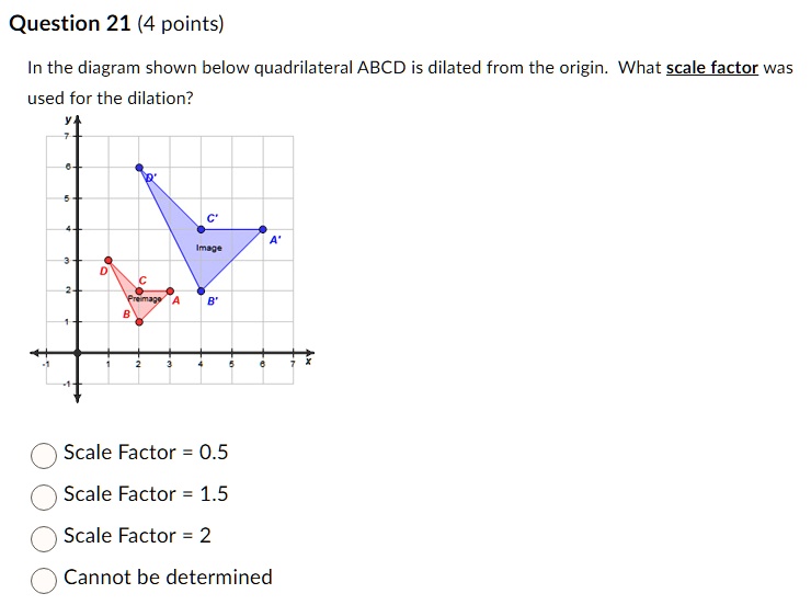 SOLVED: Question 21 (4 points) In the diagram shown below quadrilateral ... SOLVED: Question 21 (4 points) In the diagram shown below quadrilateral ...