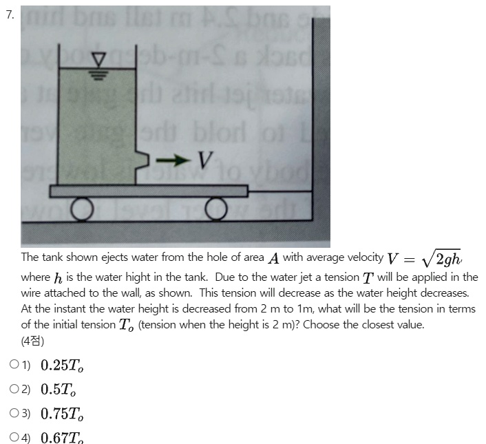 SOLVED: 65. ' ( ^u4 4 1 " " 4! V€ The tank shown ejects water from the ...