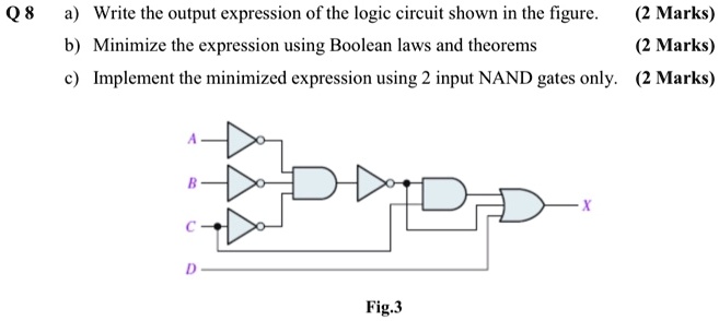 SOLVED: a) Write the output expression of the logic circuit shown in ... SOLVED: a) Write the output expression of the logic circuit shown in ...