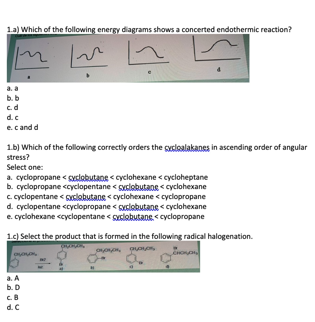 SOLVED: 1.a) Which of the following energy diagrams shows a concerted ...