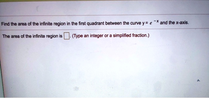 SOLVED: Find the area of the infinite region in the first quadrant ...