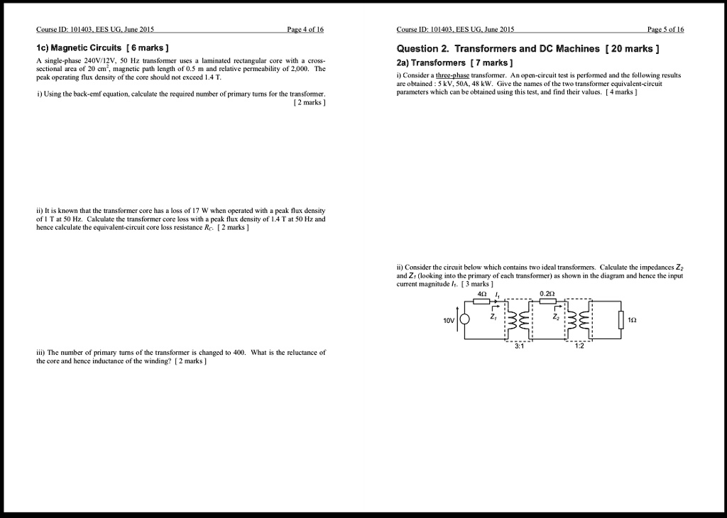 SOLVED: A single-phase 240V/12V, 50 Hz transformer uses a laminated ...