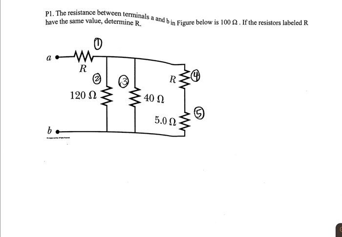 SOLVED: The resistance between terminals that have the same value ...