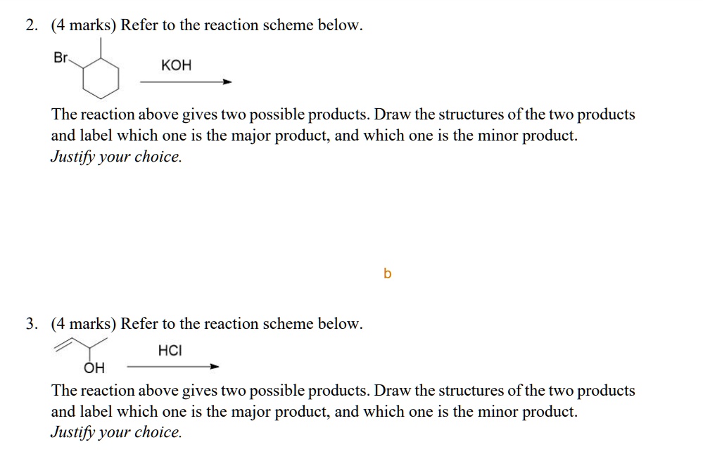 SOLVED: Marks: Refer to the reaction scheme below: N J9 HOX The ...