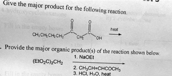 SOLVED: Give the major product for the following reaction: heat CH3CH ...